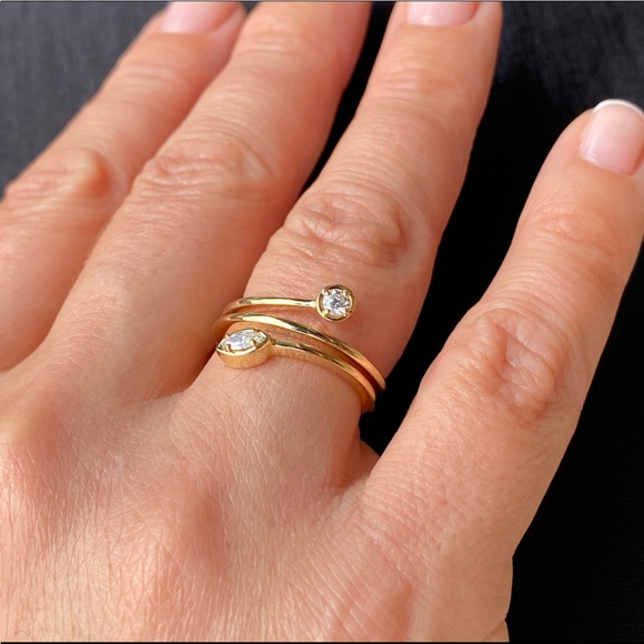 Gavriel.us | Jewelry | Diamond Marquis Round Bypass Ring 4k Yellow Gold ...
